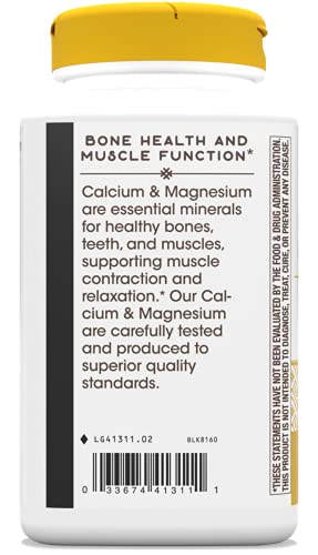 Nature's Way Calcium & Magnesium Mineral Complex, Supports Bone Health*, 750 mg per serving, 250 Capsules