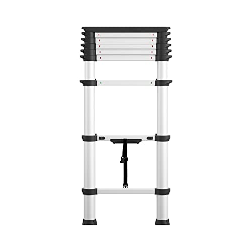 COSCO SmartClose 8.5-ft Telescopic Ladder, 300 lb. Weight Capacity, ANSI Type 1A Rating (Aluminum), 12 ft Reach Height