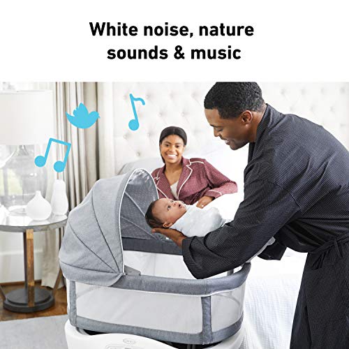 Graco Sense2Snooze Bassinet with Cry Detection Technology | Baby Bassinet Detects and Responds to Baby's Cries to Help Soothe Back to Sleep, Ellison , 19 D x 26 W x 41 H Inch (Pack of 1)