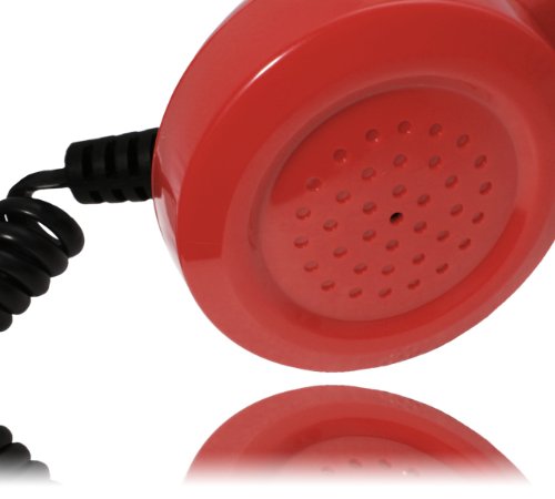 Opis Technology Retro handset (Bundle for iPhone) in Red/Old-Style Telephone Headset for Android Cell-Phones, Smartphones, Tablets, notebooks - The 60s Micro