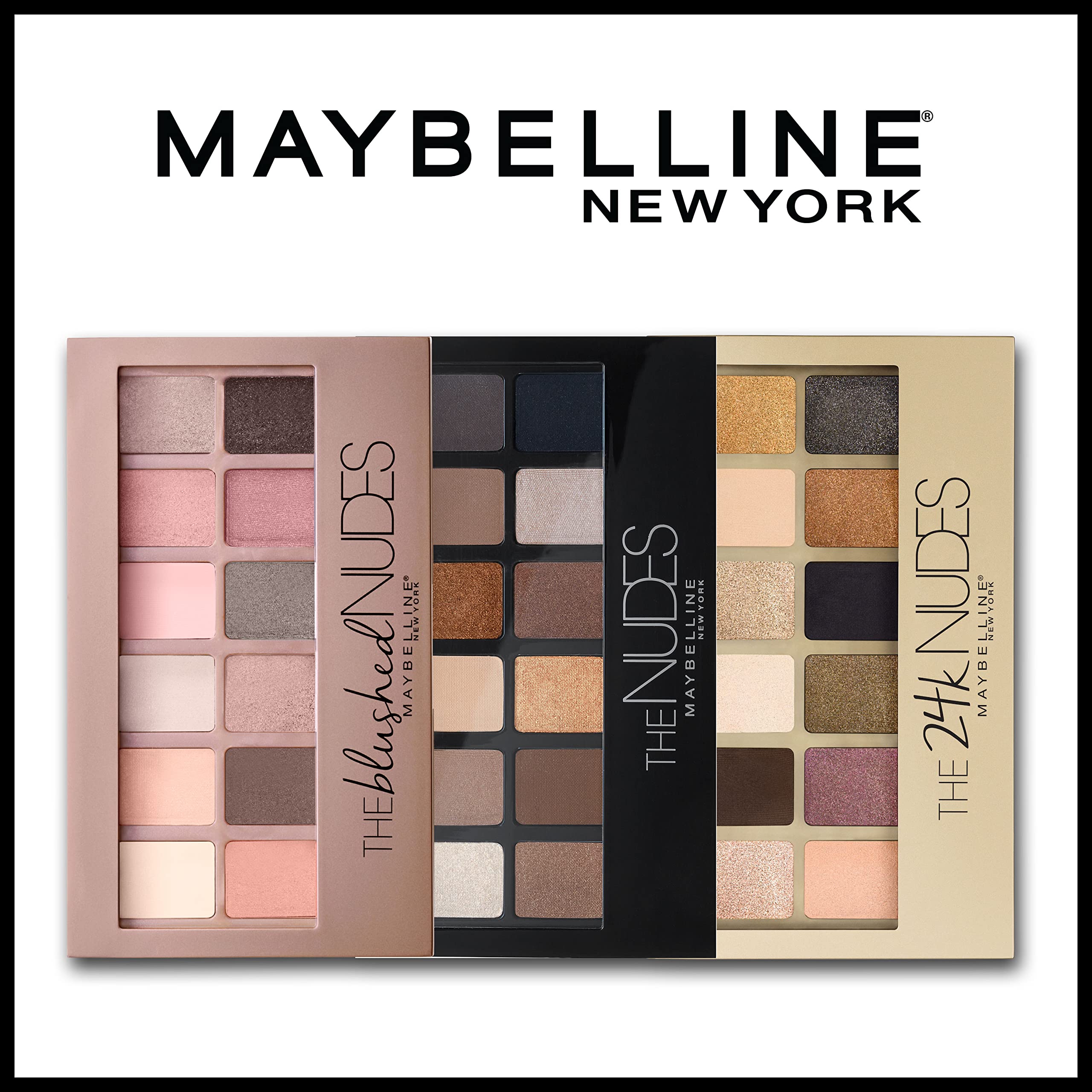 Maybelline New York The Nudes Eyeshadow Palette, 12 Shades