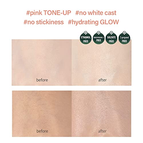 d'Alba Italian White Truffle Waterfull Tone-up Sunscreen, pure and Vegan hybrid pink tinted moisturizer, glow and brightening sunscreen, gentle and safe use sunscreen