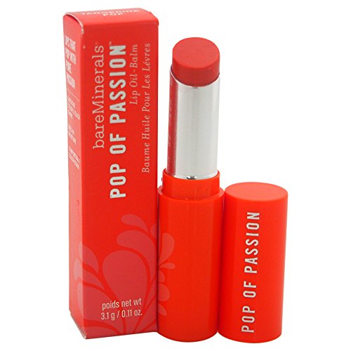 bareMinerals Pop of Tangerine Lip Oil Balm for Women, 0.11 Ounce