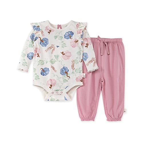 Burt's Bees Baby Unisex Baby Bodysuit & Pant Set, 100% Organic Cotton, Fairytale Pumpkins, 18 Months