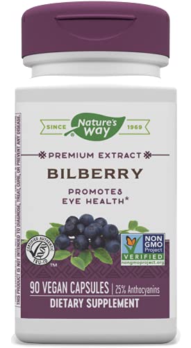 Nature's Way Bilberry Extract for Eyes with Black Elderberry*, Eye Health Supplement for Adults*, 90 Capsules