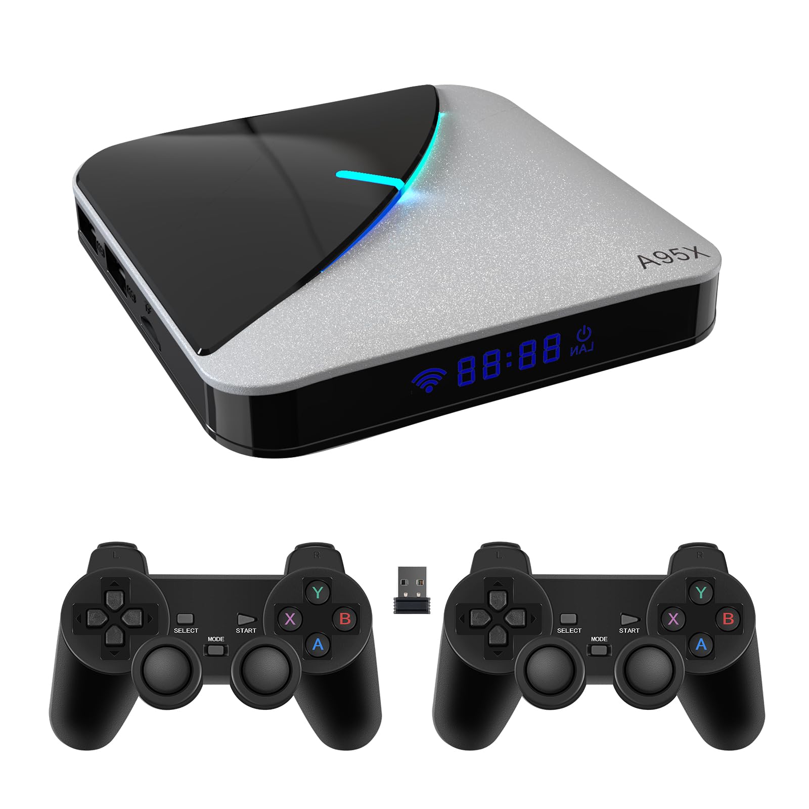 JMachen Retro Game Console Built in 45000+ Games, Plug and Play Video HDMI, Android 9.0 + EmuELEC 4.5 System, Emulator Compatible with 70+ Emulators, S905X3 Chip, 4K Output (JM6)