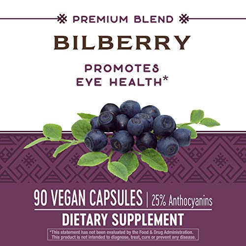 Nature's Way Bilberry Extract for Eyes with Black Elderberry*, Eye Health Supplement for Adults*, 90 Capsules