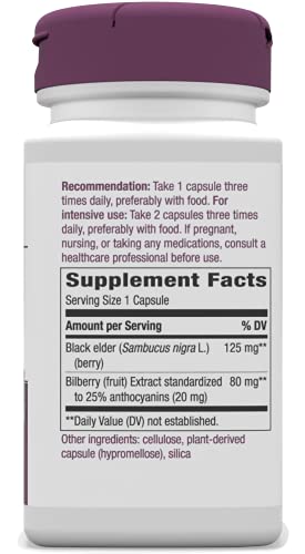 Nature's Way Bilberry Extract for Eyes with Black Elderberry*, Eye Health Supplement for Adults*, 90 Capsules