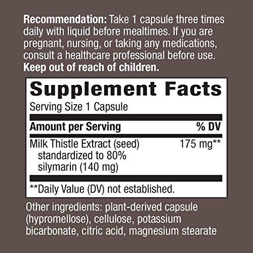 Nature's Way Thisilyn Standardardized Milk Thistle Extract, Vegan, 60 Capsules