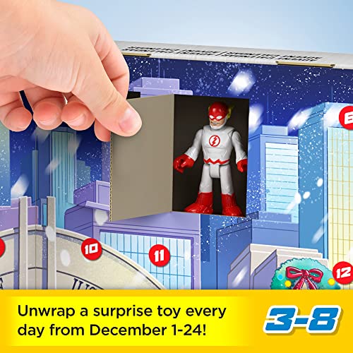 Imaginext DC Super Friends Advent Calendar, Christmas Gift Of 24 Figures & Accessories For Preschool Kids Ages 3+ Years