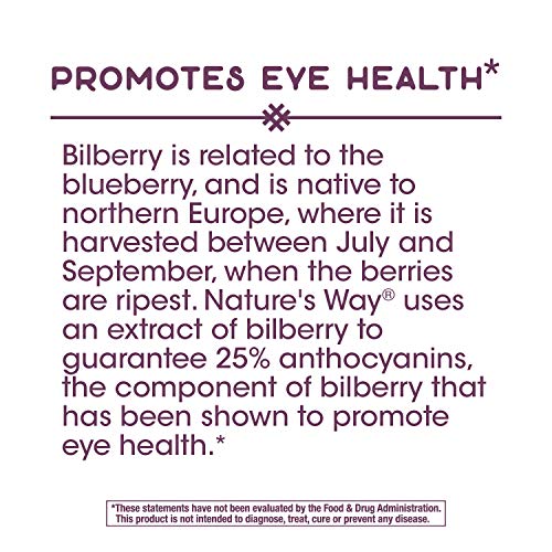 Nature's Way Bilberry Extract for Eyes with Black Elderberry*, Eye Health Supplement for Adults*, 90 Capsules