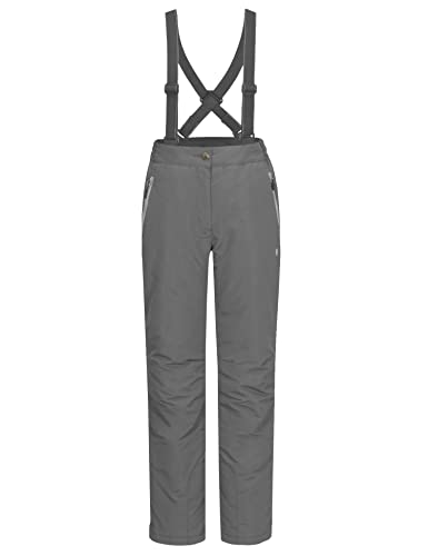 Little Donkey Andy Women's Ski Bibs Insulated Snow Pants, Water Resistant Snowboard Pants Winter with Detachable Suspenders (Iron Gate S)