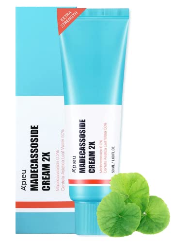 A'PIEU Madecassoside 2X Cream (1.69 fl oz) - for Combination and Blemish-Prone Skin, Helps Soothe Dryness, Sun Damage, Even Dark Spots - Centella Asiatica, Asiaticoside, Asiatic Acid