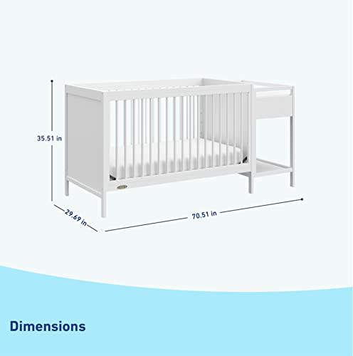 Graco Fable ConvertibleĀ Crib & Changer with Premium Foam Crib and Toddler Mattress - White