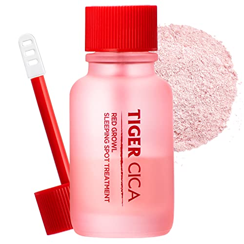 It'S SKIN Tiger Cica Red Growl Sleeping Spot Treatment – Dries Out Acne, Pimples, Blemishes, Zits and Clogged Pores – Overnight Trouble Solution for Inflamed Skin – Calamine, Tea Tree and Tea Tree, 0.5 fl.oz.