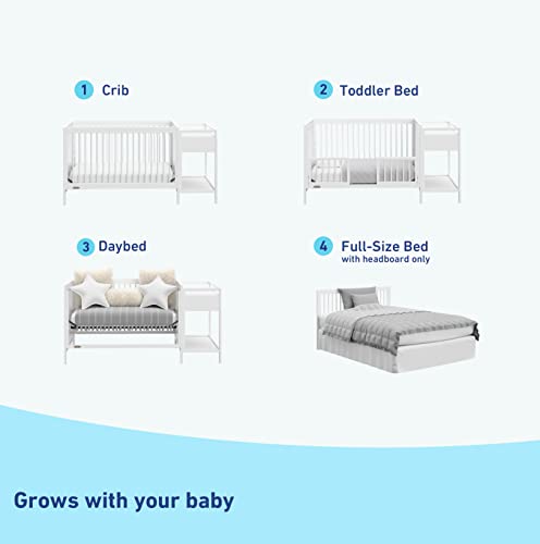 Graco Fable ConvertibleĀ Crib & Changer with Premium Foam Crib and Toddler Mattress - White