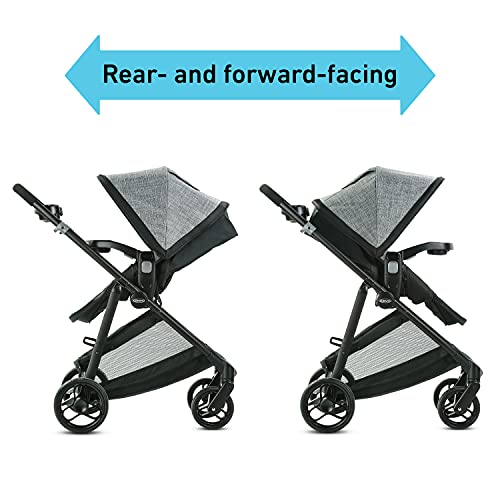 Graco Modes Element Travel System, Includes Baby Stroller with Reversible Seat, Extra Storage, Child Tray and SnugRide 35 Lite LX Infant Car Seat, Redmond