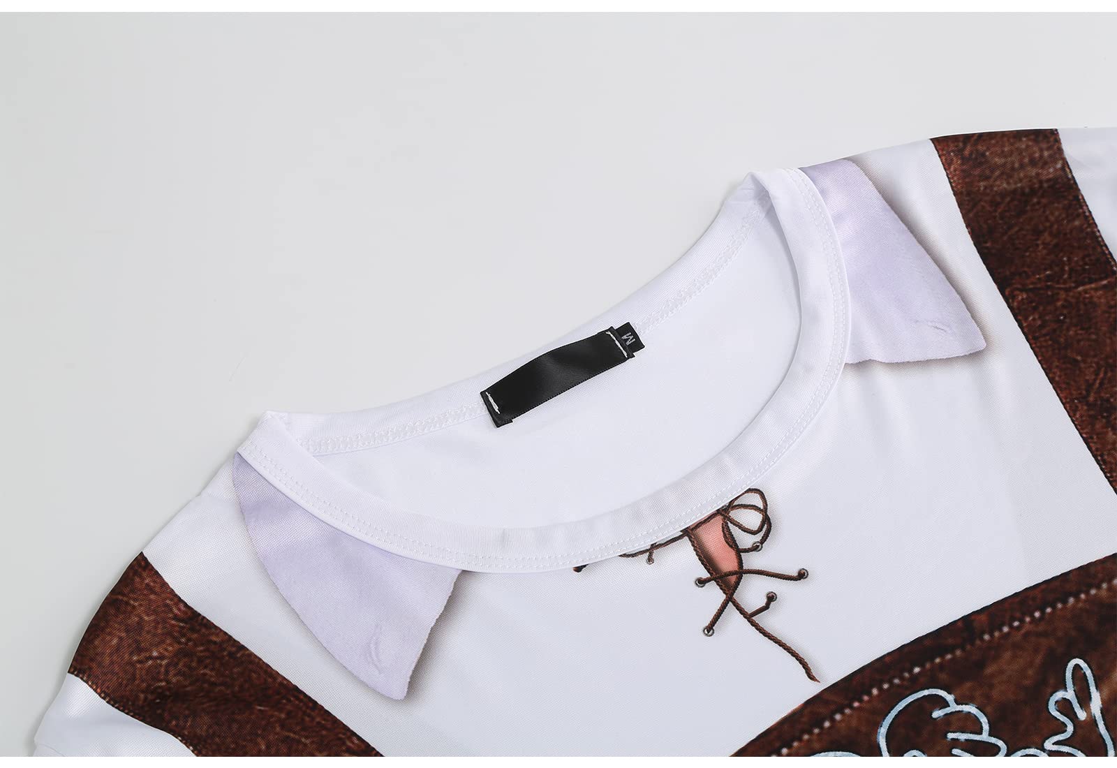 yolsun Oktoberfest Men's Short Sleeve Bavarian German Lederhosen T-Shirt Costume (X-Large,White)