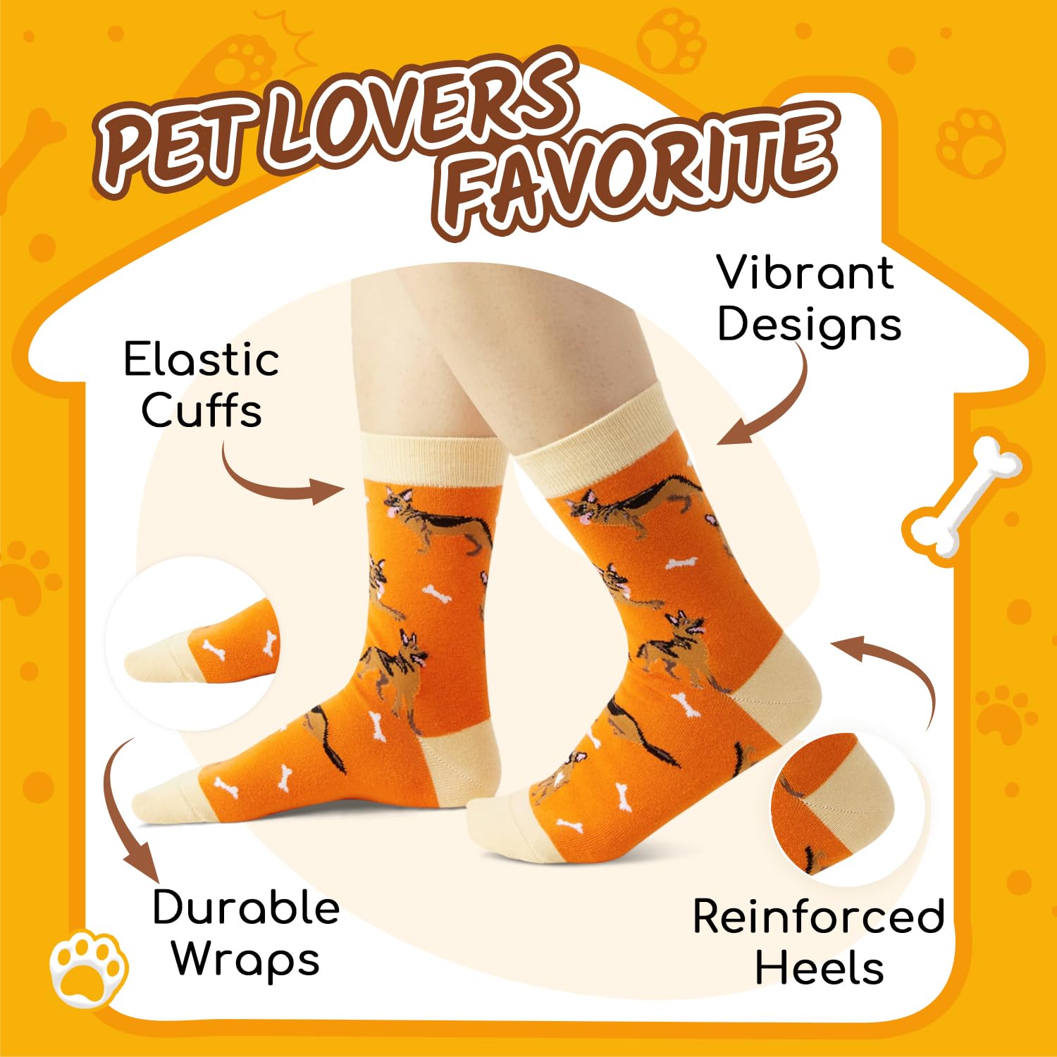 Zmart Novelty Unisex German Shepherd Socks for Women Men, Crazy German Shepherd Gifts Silly Fun Funny Socks