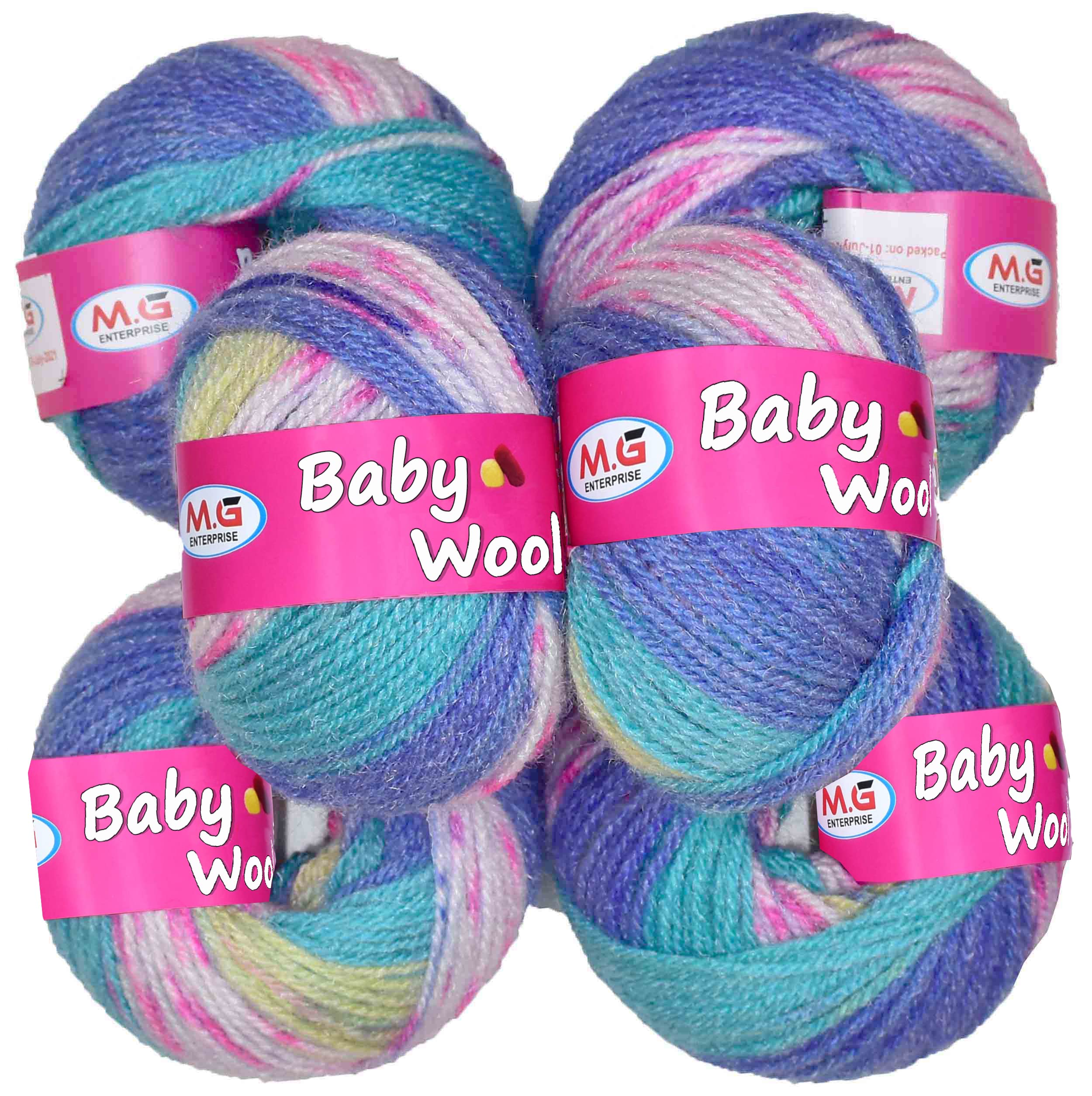M. G ENTERRPISE Premium Baby Acrylic Wool PB-3 (200 gm) Baby Wool 4 ply Wool Ball Hand Knitting Wool/Art Craft Soft Fingering Crochet Hook Yarn, Needle Knitting Yarn Thread Dye N