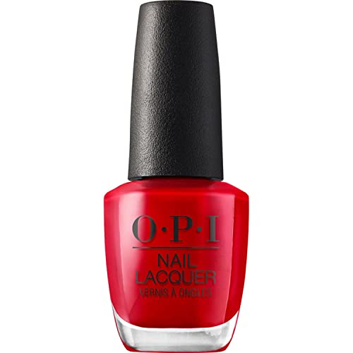 OPI Nail Lacquer, Opaque & Vibrant CrĆØme Finish Red Nail Polish, Up to 7 Days of Wear, Chip Resistant & Fast Drying, Big Apple Red, 0.5 fl oz