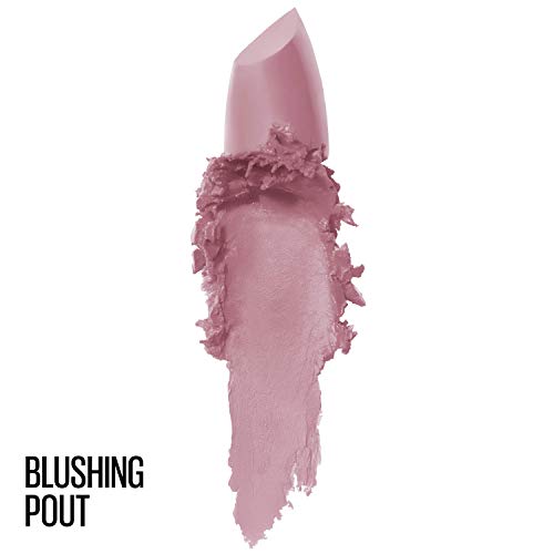 Maybelline Color Sensational Lipstick, Lip Makeup, Matte Finish, Hydrating Lipstick, Nude, Pink, Red, Plum Lip Color, Blushing Pout, 0.15 oz; (Packaging May Vary)