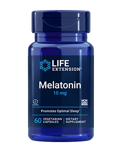 Life Extension Melatonin 10mg - for Restful Sleep, Immune Health and Hormone Balance - Supplement melatonin - 60 Vegetarian Capsules