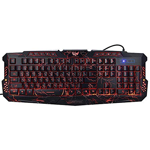 FidgetFidget Bilingual M-200 USB Wired 3 Colors Russian English Backlight Gaming Keyboard