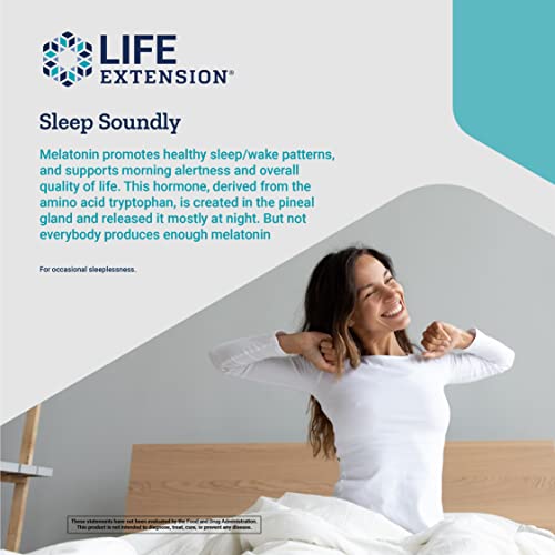 Life Extension Melatonin 1 mg - For Restful Night, Hormone Balance, and Immune Health β Sleep Aid Melatonin Supplements - Immediate Release - Gluten-Free, Non-GMO - 60 Capsules