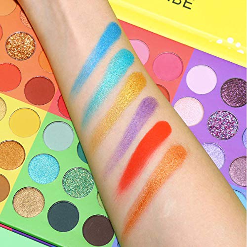 UCANBE 54 Colors Splashy Candies Eyeshadow Palette, Highly Pigmented Matte Shimmer Soft Creamy Glitter Rainbow Bright Powder Eye Shadow Blendable Waterproof Long Lasting Makeup Palletā¦