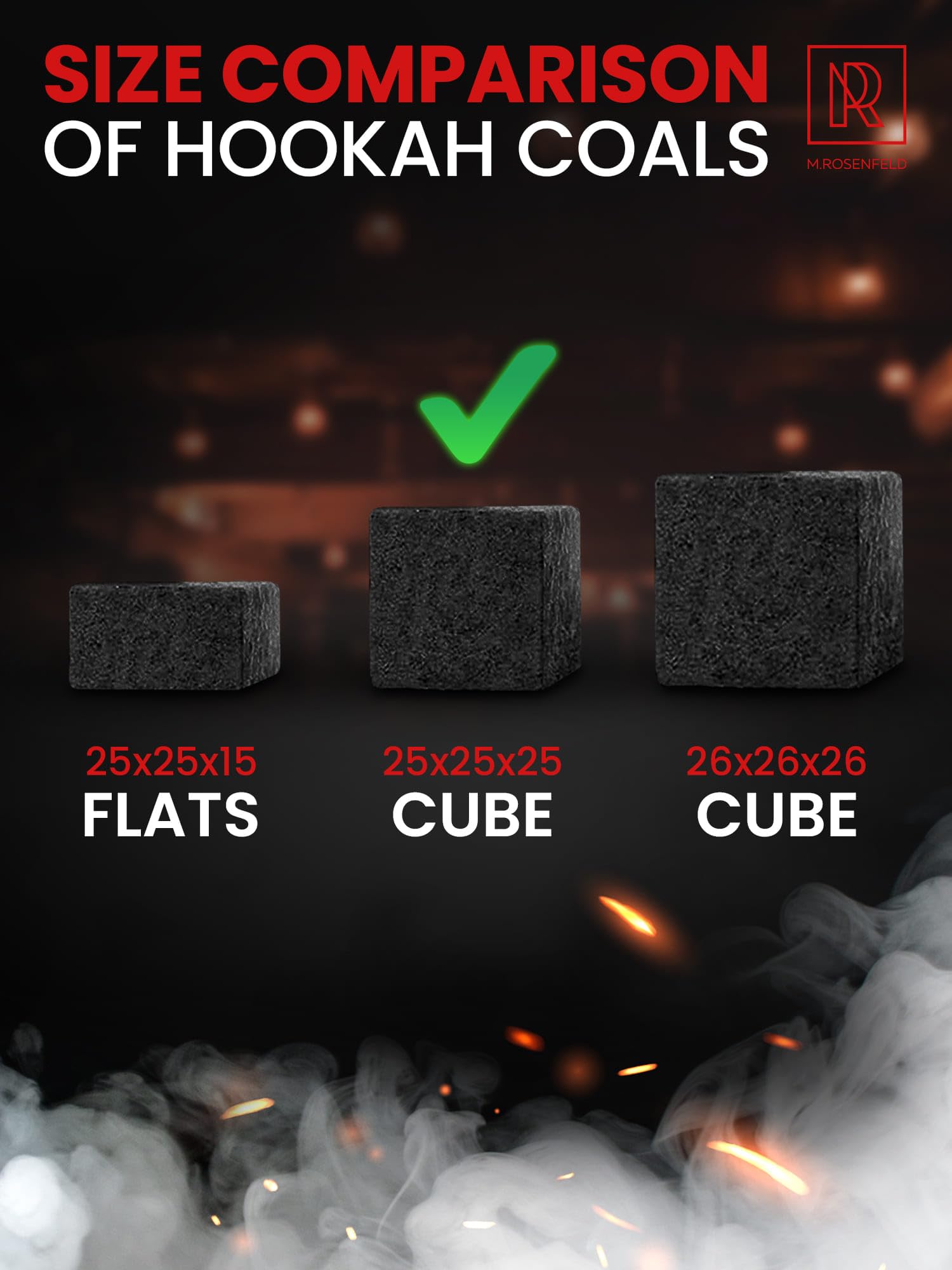 Hookah Coals Coconut Hookah Charcoal – 200 Count & 3 KG (6.6 lbs) – Value Pack Premium Quality 25mm (1x1x1 in) – 100% Natural Coconut Coals for Hookah Cubes – NOT Quick Light Charcoal Coco