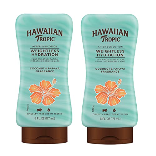 Hawaiian Tropic Silk Hydration Weightless After Sun Gel Lotion With Hydrating Aloe And Gel Ribbons, 6 Ounces -2 Count (Pack of 1)