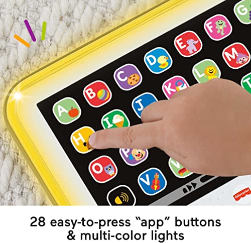 Fisher-Price Laugh & Learn Toddler Learning Toy Smart Stages Tablet With Educational Music & Lights For Ages 1+ Years, Gray