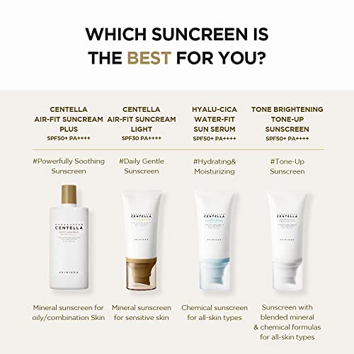 SKIN1004 Madagascar Centella Air-fit Suncream Light SPF 30 PA++++ 1.69 fl. oz(50ml) | Lightweight Formula| for Sensitive Skin | Physical Suncream