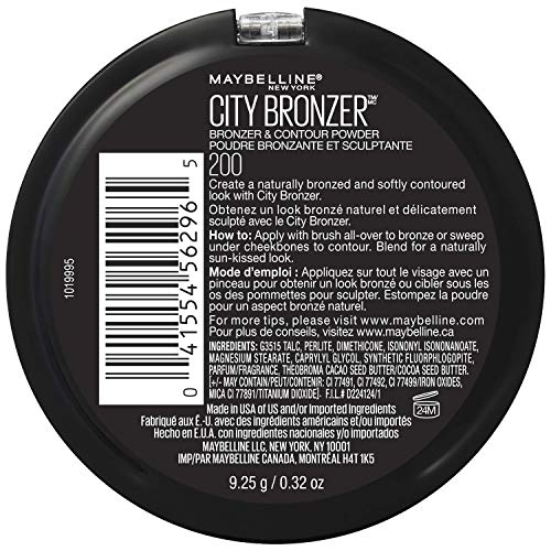 Maybelline New York City Bronzer Powder Makeup and Contour, 200, 0.32 Oz