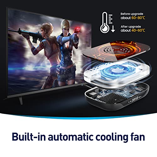 Lutonvia Retro Game Console Super Console x4 Plus Bulit in 65000+ Games, Emuelec 4.6/Android 11.0/CoreEL All in 1, Retro Video Game Console S905X4 Chip, 8K UHD Output, 2.4G/5G, BT 4.0(256G)