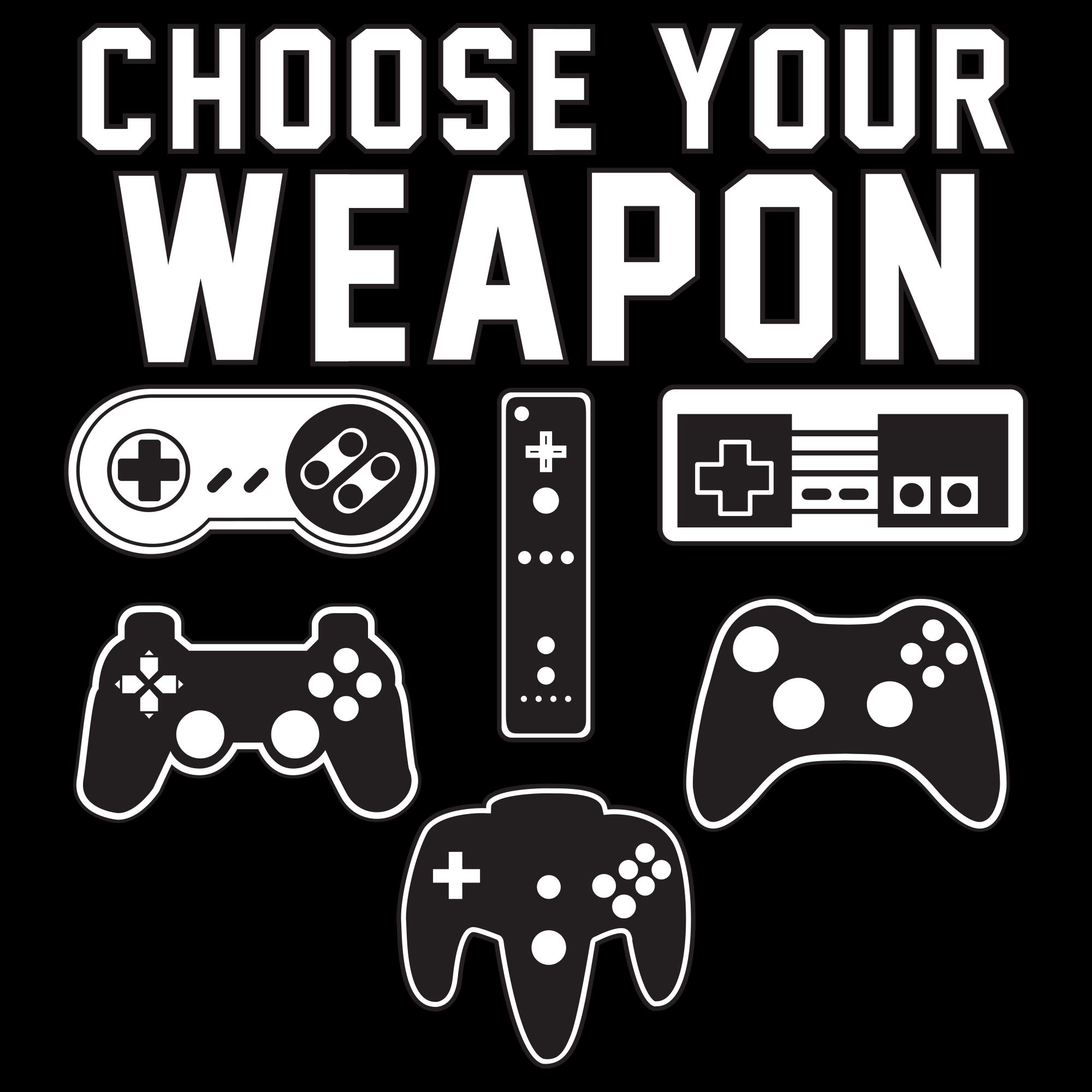 Choose Your Weapon - Gaming Console Gamer Retro Handheld Esports Video Game Hoodie - Medium - Black