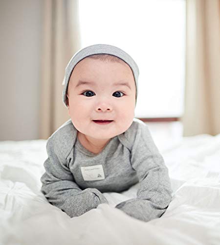 Burt's Bees Baby Baby Boys Romper Jumpsuit, 100% Organic Cotton One-piece Coverall and Toddler Footie, Heather Grey/White 2-pk, 0-3 Months US