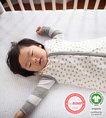 Burt's Bees Baby - Fitted Crib Sheet, Solid Color, 100% Organic Cotton Crib Sheet for Standard Crib and Toddler Mattresses (Cloud White)
