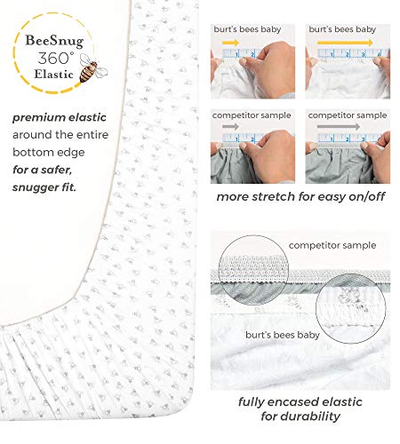 Burt's Bees Baby - Fitted Crib Sheet, Solid Color, 100% Organic Cotton Crib Sheet for Standard Crib and Toddler Mattresses (Cloud White)