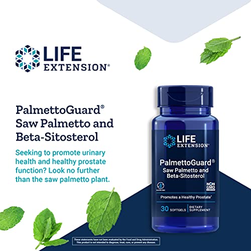 Life Extension PalmettoGuard Saw Palmetto & Beta-Sitosterol β Supports Healthy Prostate Function & Hormone Metabolism Health β Supplements for Men - Gluten-Free, Non-GMO β 30 softgels