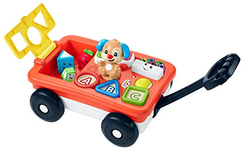 Fisher-Price Laugh & Learn Song & Story Learning Chair, Green & Laugh & Learn Pull & Play Learning Wagon, Pull-Toy Wagon with Music, Lights, and Learning Songs for Babies & Toddlers Ages 6-36 Months