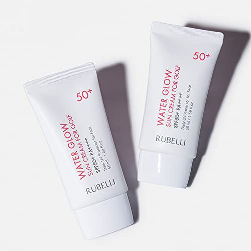 Rubelli Water Glow Sun cream for golf 50ml SPF50+ PA++++ | Korean Sunscreen | No White Cast, Strong UV Protection, Moist Essence Type
