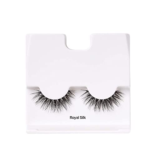 KISS Lash Couture LuXtensions Collection False Eyelashes, Flat Lash Technology, Super Slim Lash Band, Real Lash Extension Fibers, Reusable, Contact Lens Friendly Strip Lashes, Style Royal Silk, 1 Pair