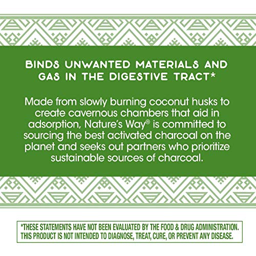 Nature's Way Activated Charcoal, Binds Unwanted Materials and Gas*, 560mg per Serving, 100 Capsules