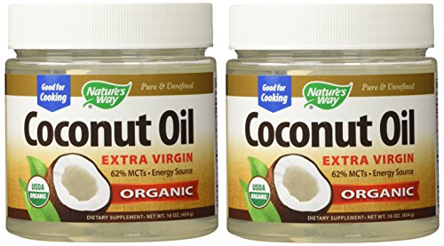 Natures Way Coconut Oil, Extra Virgin, Organic, 16 Ounces Each (Pack of 2)