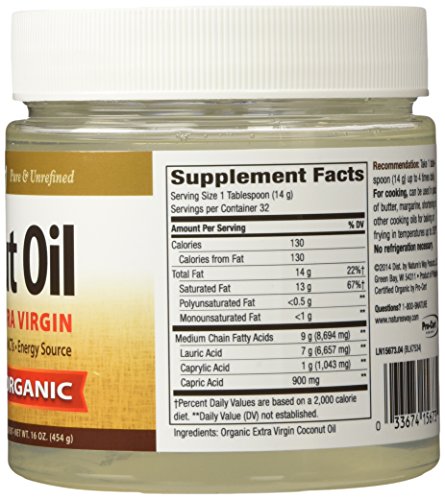 Natures Way Coconut Oil, Extra Virgin, Organic, 16 Ounces Each (Pack of 2)
