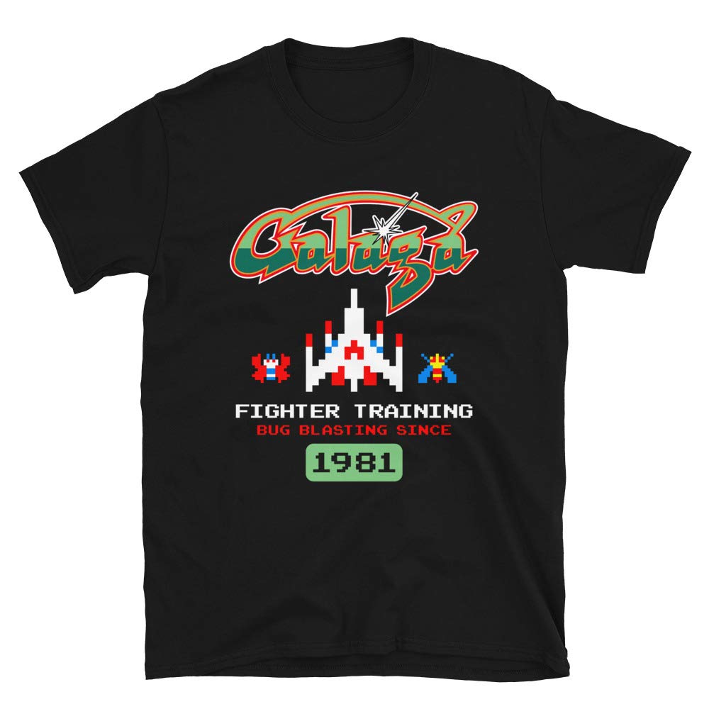 Mod.01 Arcade Galaga 1981 Space Invaders Video Game Juego Retro Vintage 80s Gaming Console Aliens 8-Bits Gamer T-Shirt Black
