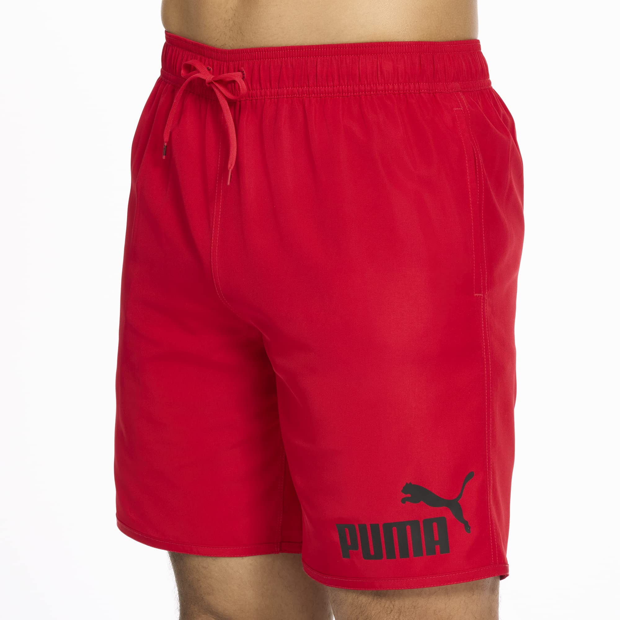 PUMA Men's Number One Logo Volley Swim Board Short, High Risk Red, X-Large
