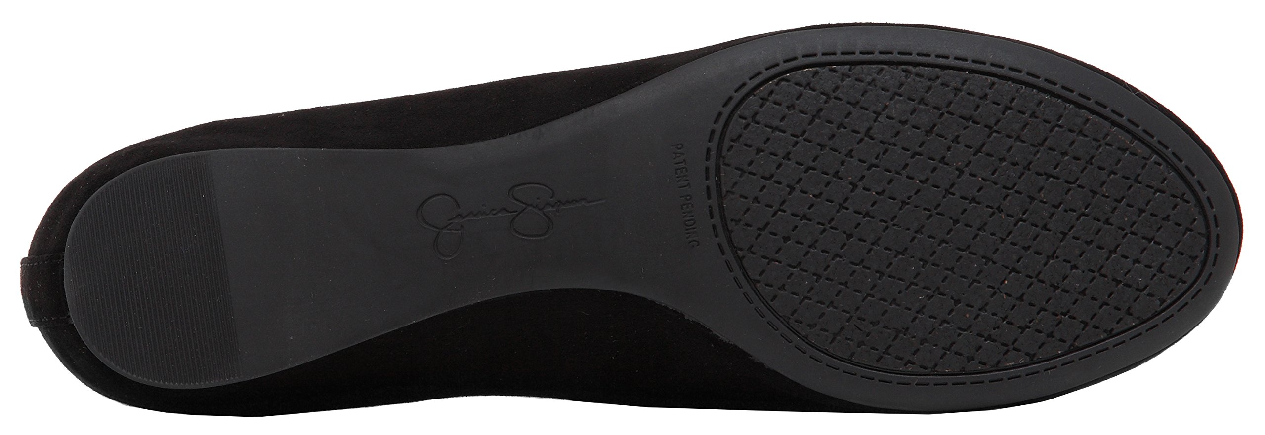 Jessica Simpson Women's Mandayss Ballet Flat, Black Micro Suede, 9